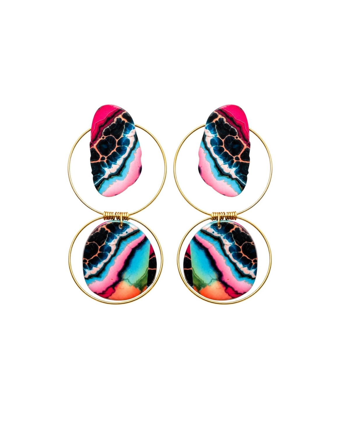 Click here for Swanky Designs Soleil Wire Dangle Statement Earrin... prices
