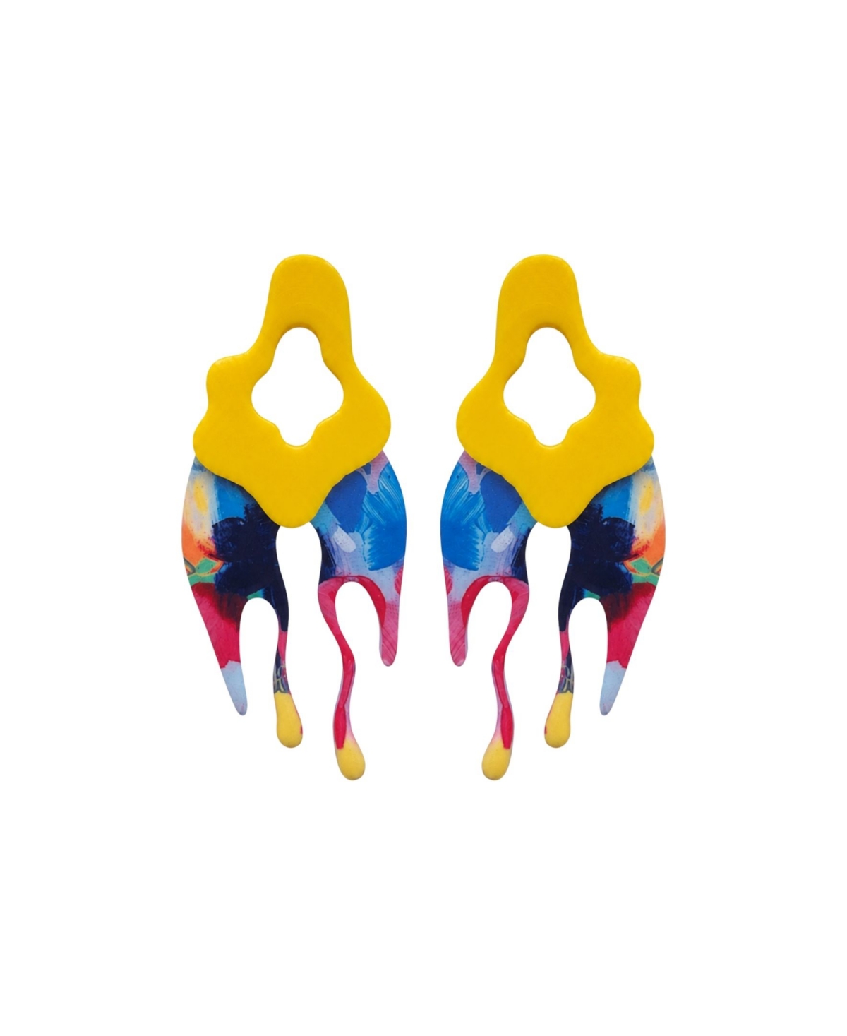 Click here for Swanky Designs Malia Drip Statement Earrings - Yel... prices