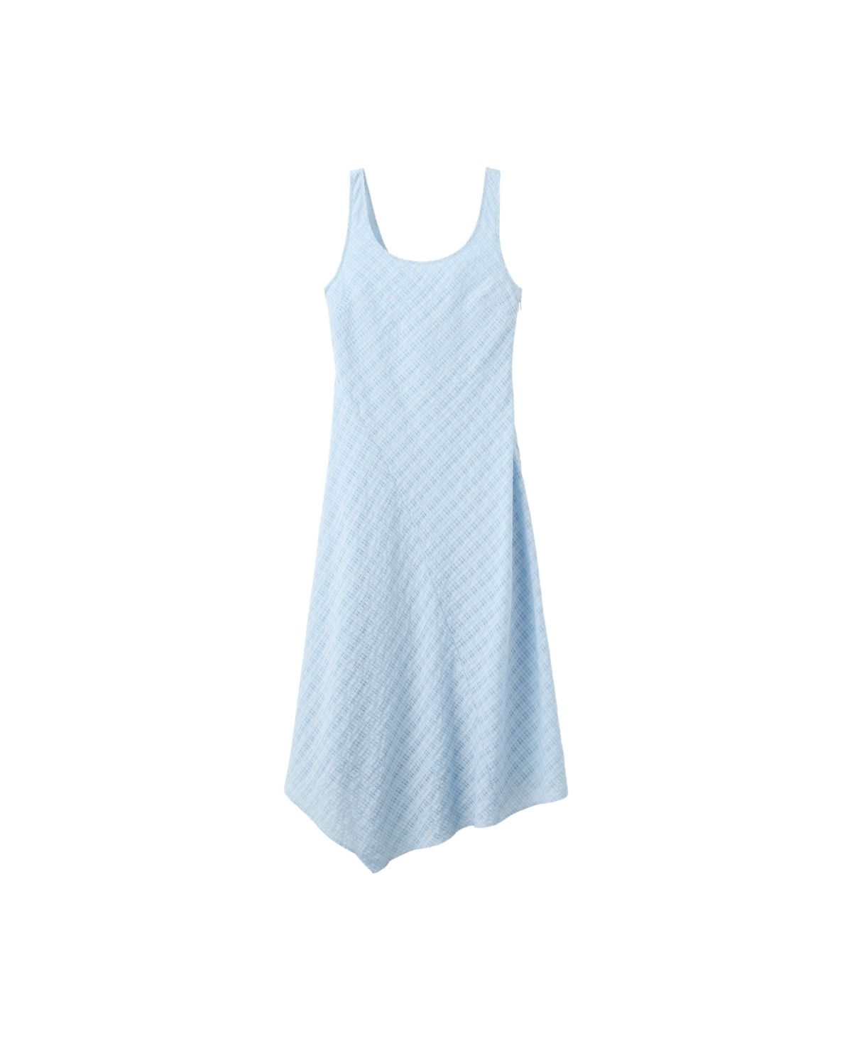 Click here for Mango Womens Check Asymmetrical Dress - Sky Blue prices
