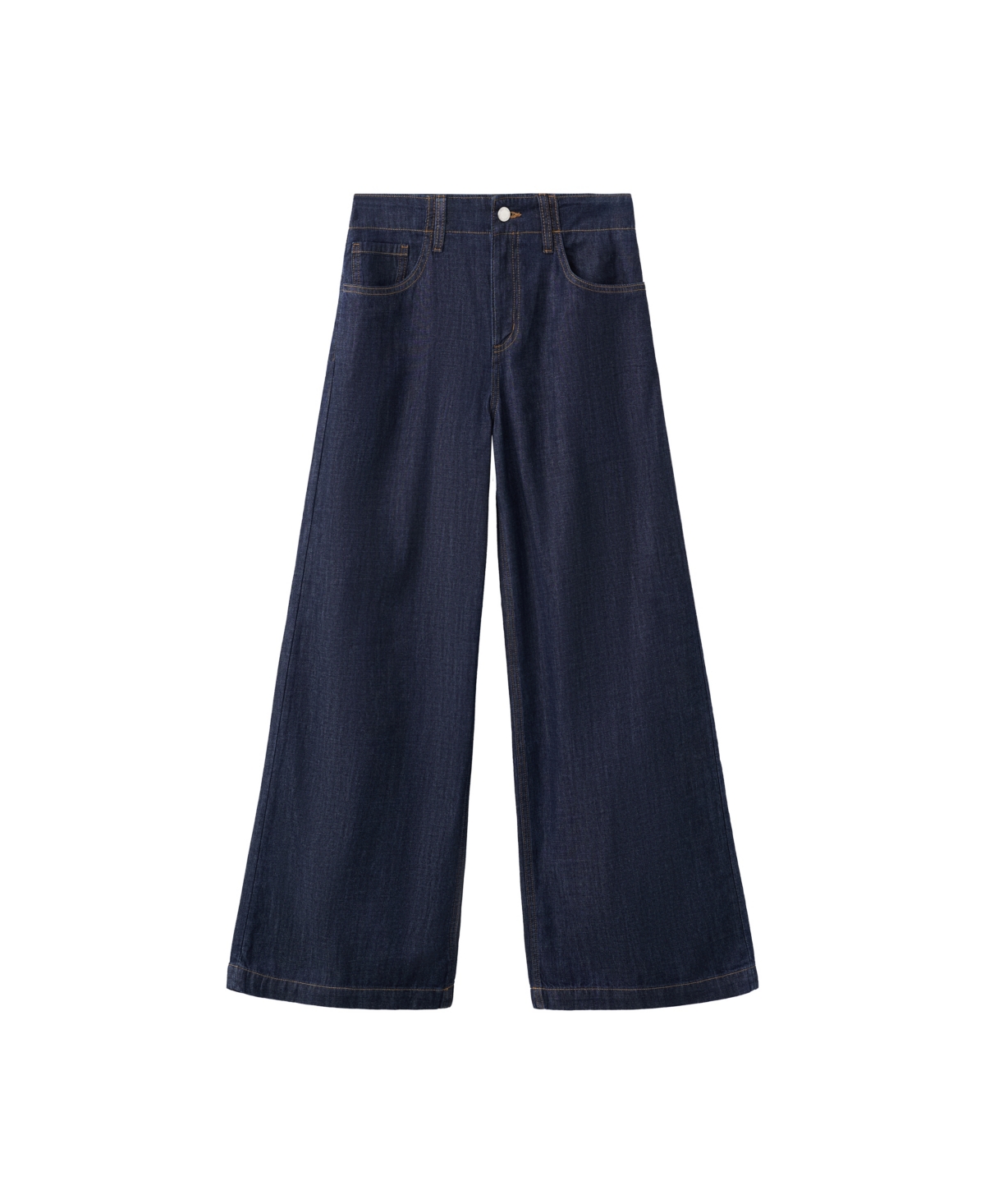 Click here for Mango Womens Wide-Leg Mid-Rise Jeans - Open Blue prices