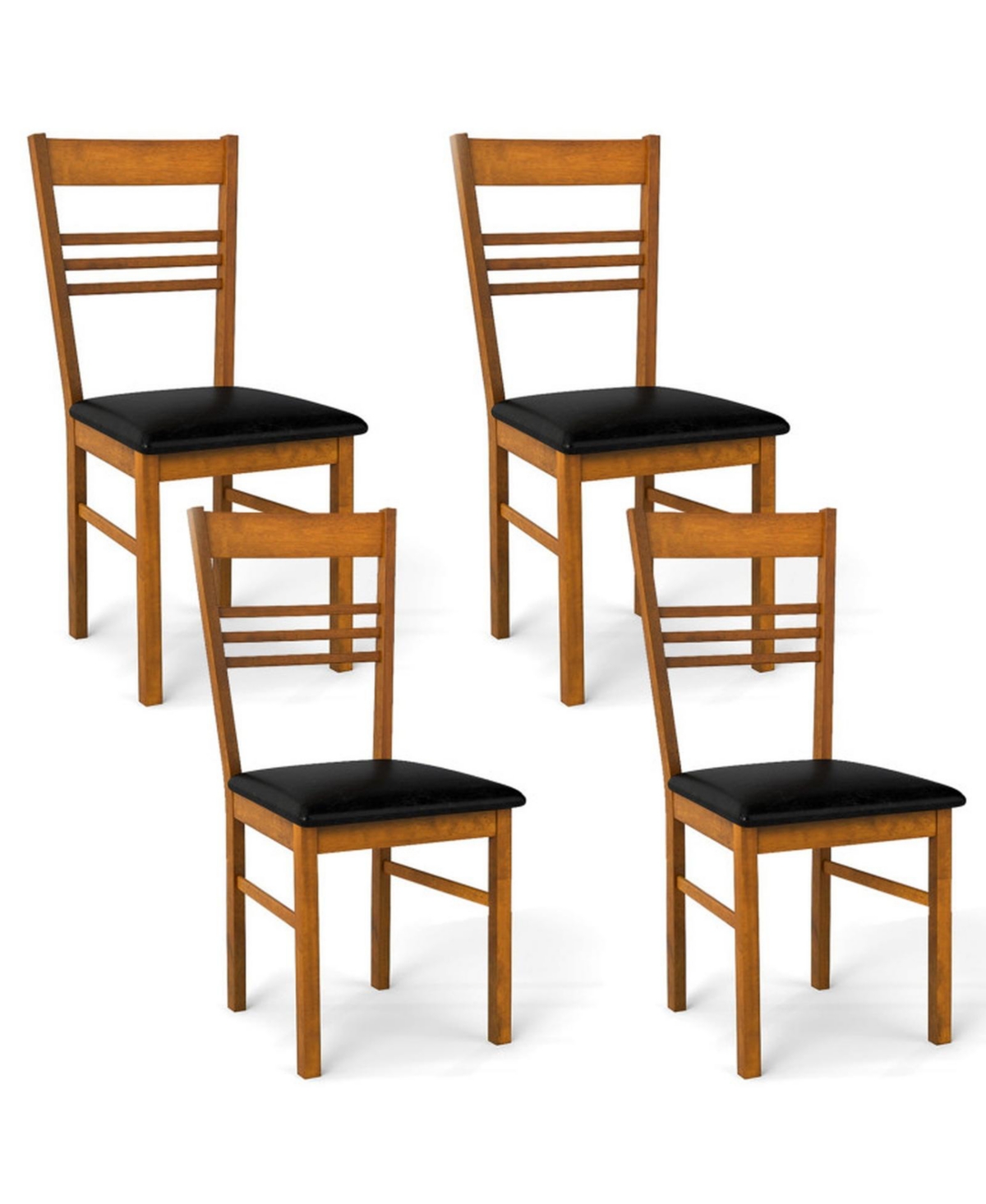 Click here for Sugift Wood Dining Chairs Set of 4 with Curved Sla... prices