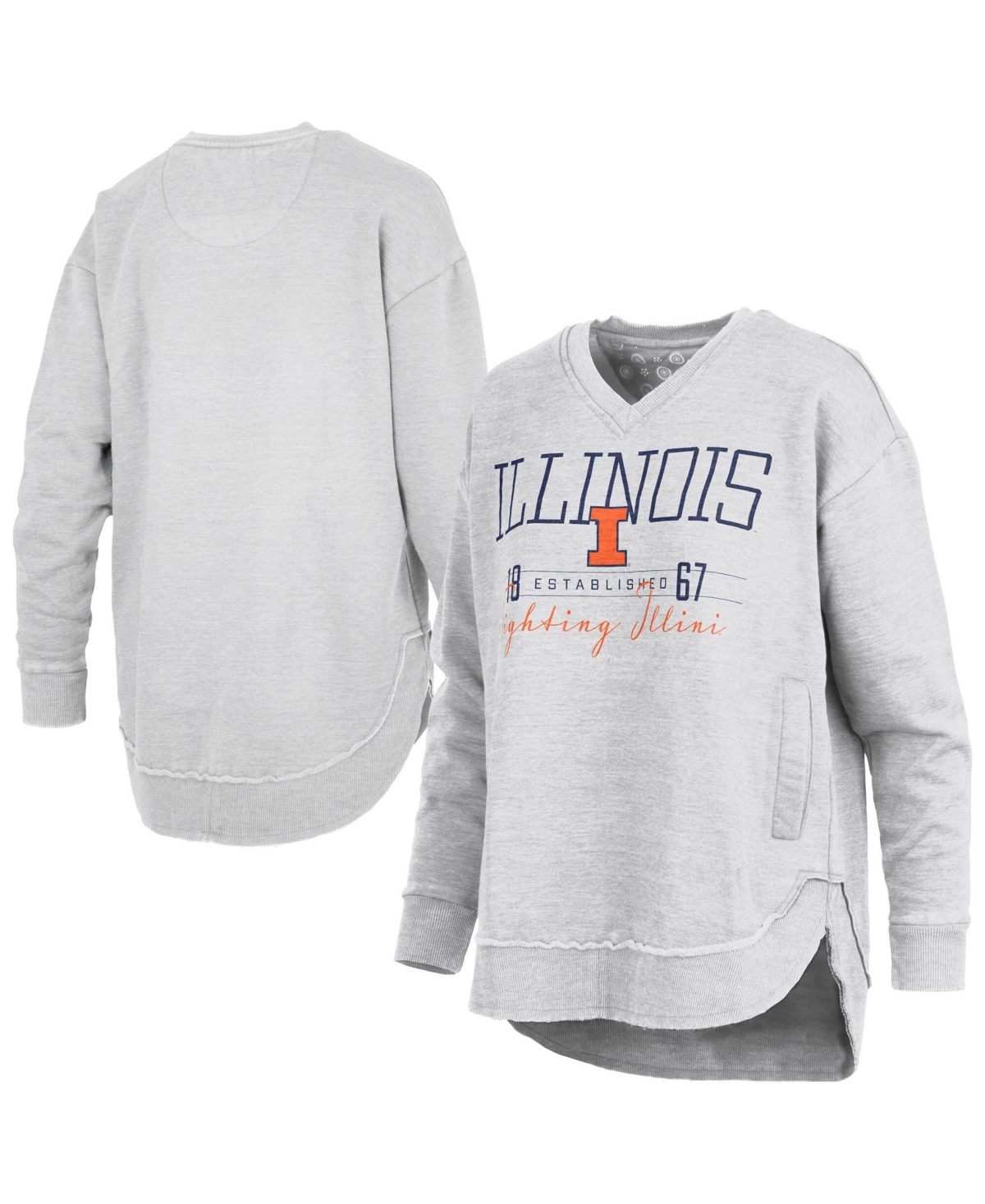 Click here for Pressbox Womens Heather Gray Illinois Fighting Ill... prices