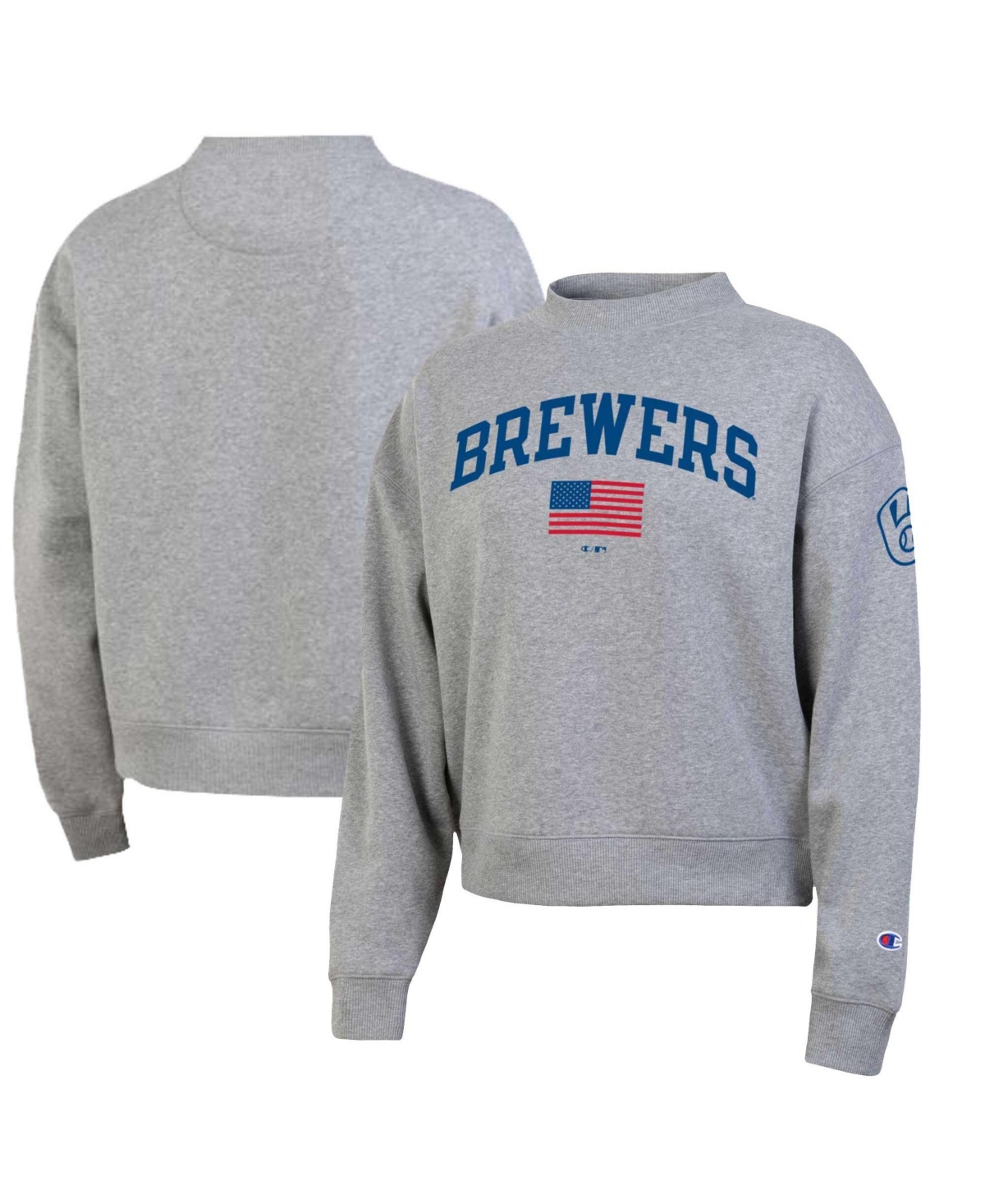 Click here for Champion Womens Heather Gray Milwaukee Brewers Ame... prices