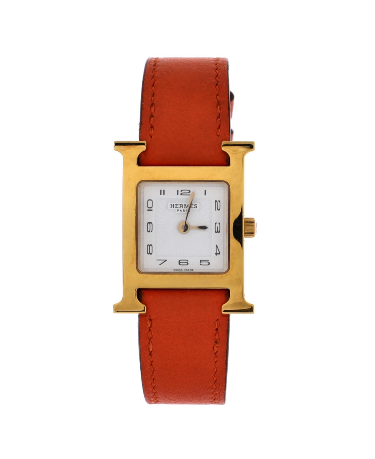 Click here for Pre-Owned Hermes Heure H Quartz Watch in Plated Me... prices