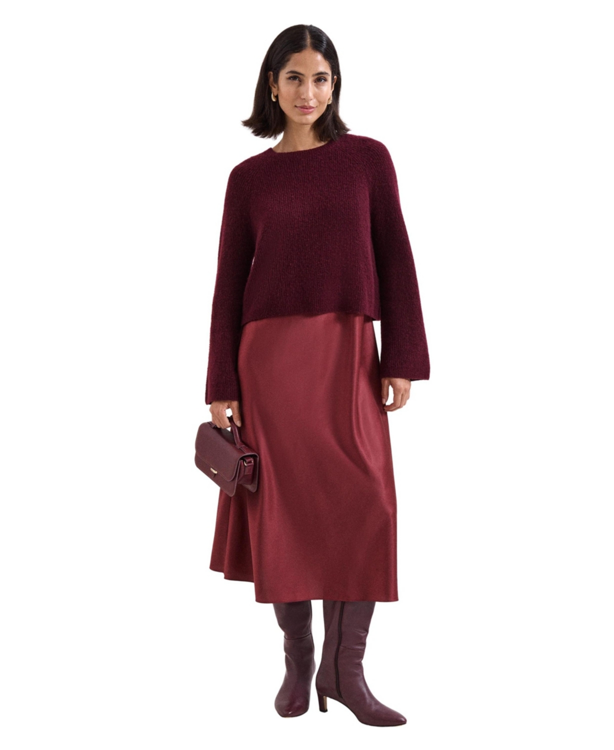 Click here for Phase Eight Womens Issy 2 In 1 Dress - Burgundy prices