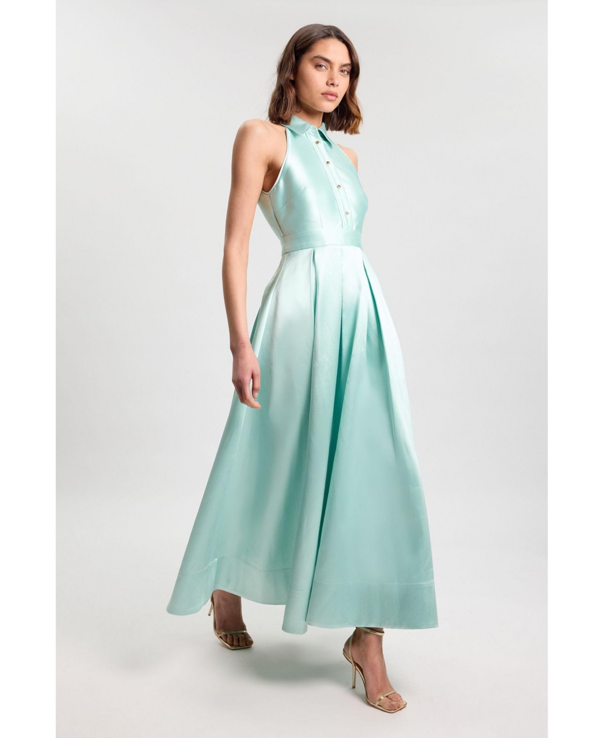 Click here for Karen Millen Womens Twill Collared Maxi Dress - Mi... prices