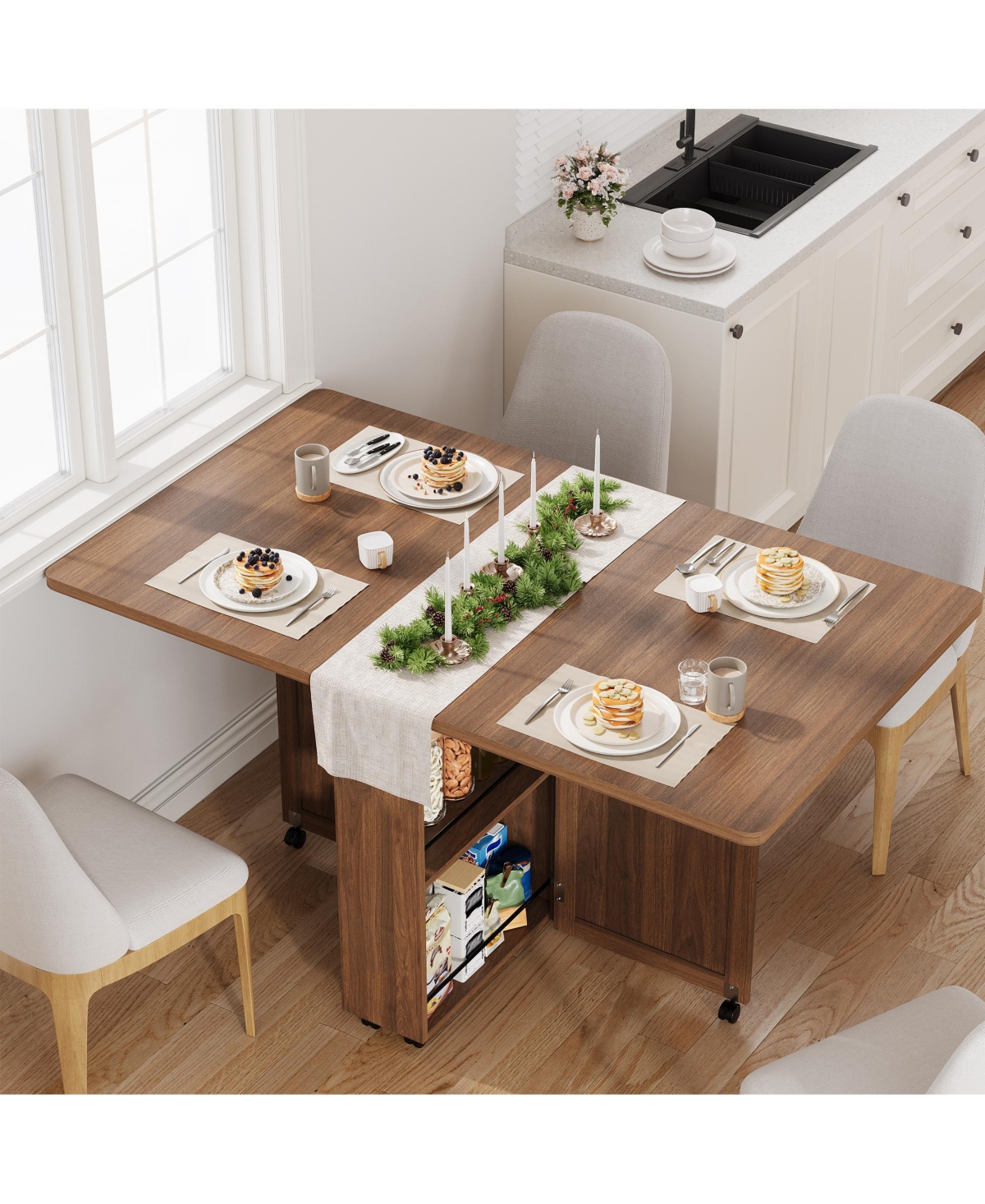 Click here for homfan Folding Dining Table with Storage  Folding... prices