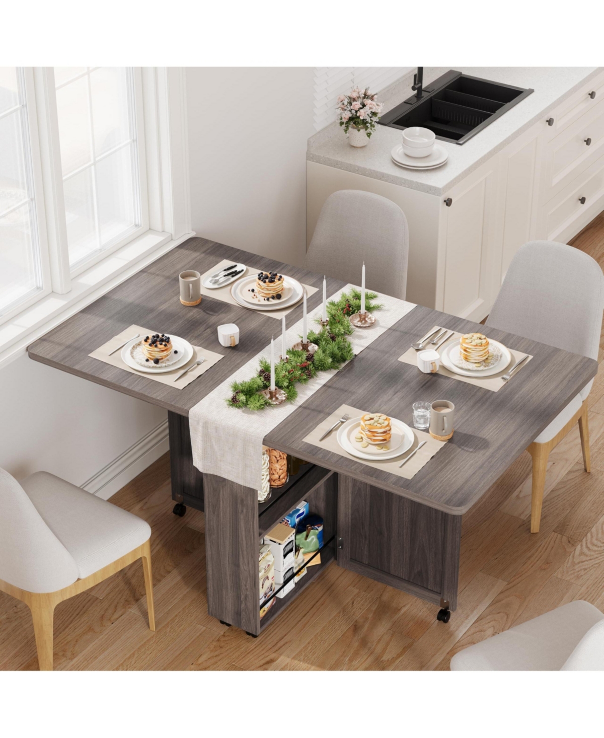 Click here for homfan Folding Dining Table with Storage  Folding... prices