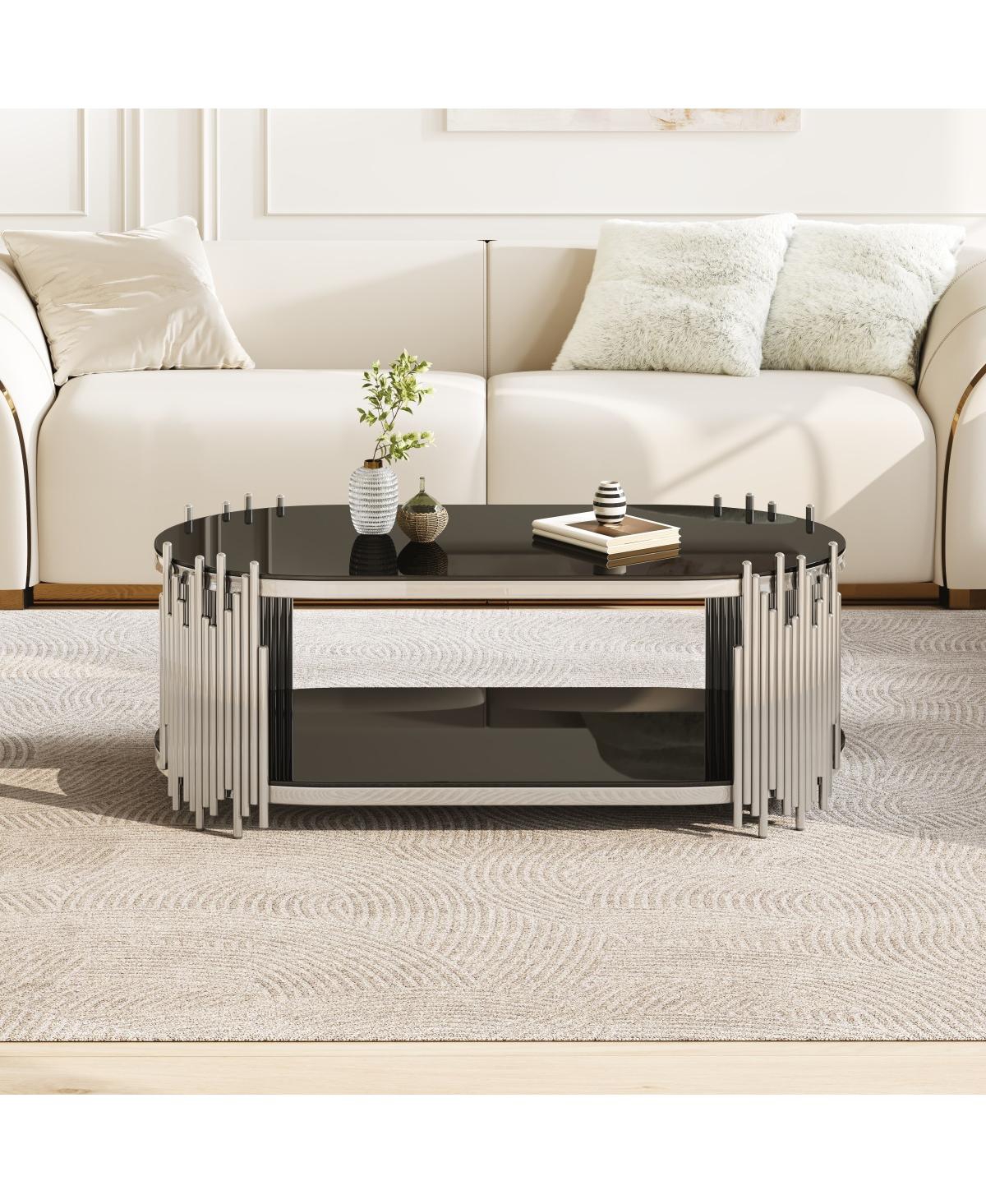 Click here for Streamdale Furniture Luxury Glass Oval Coffee Tabl... prices
