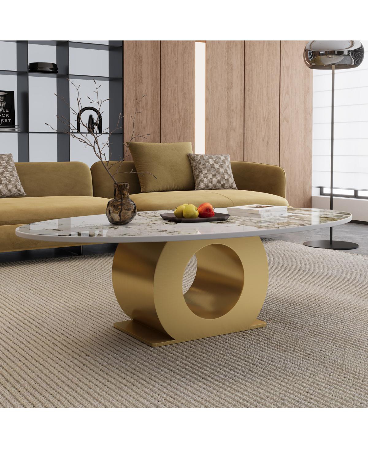 Click here for Streamdale Furniture 49.2 Oval Sintered Stone Coff... prices