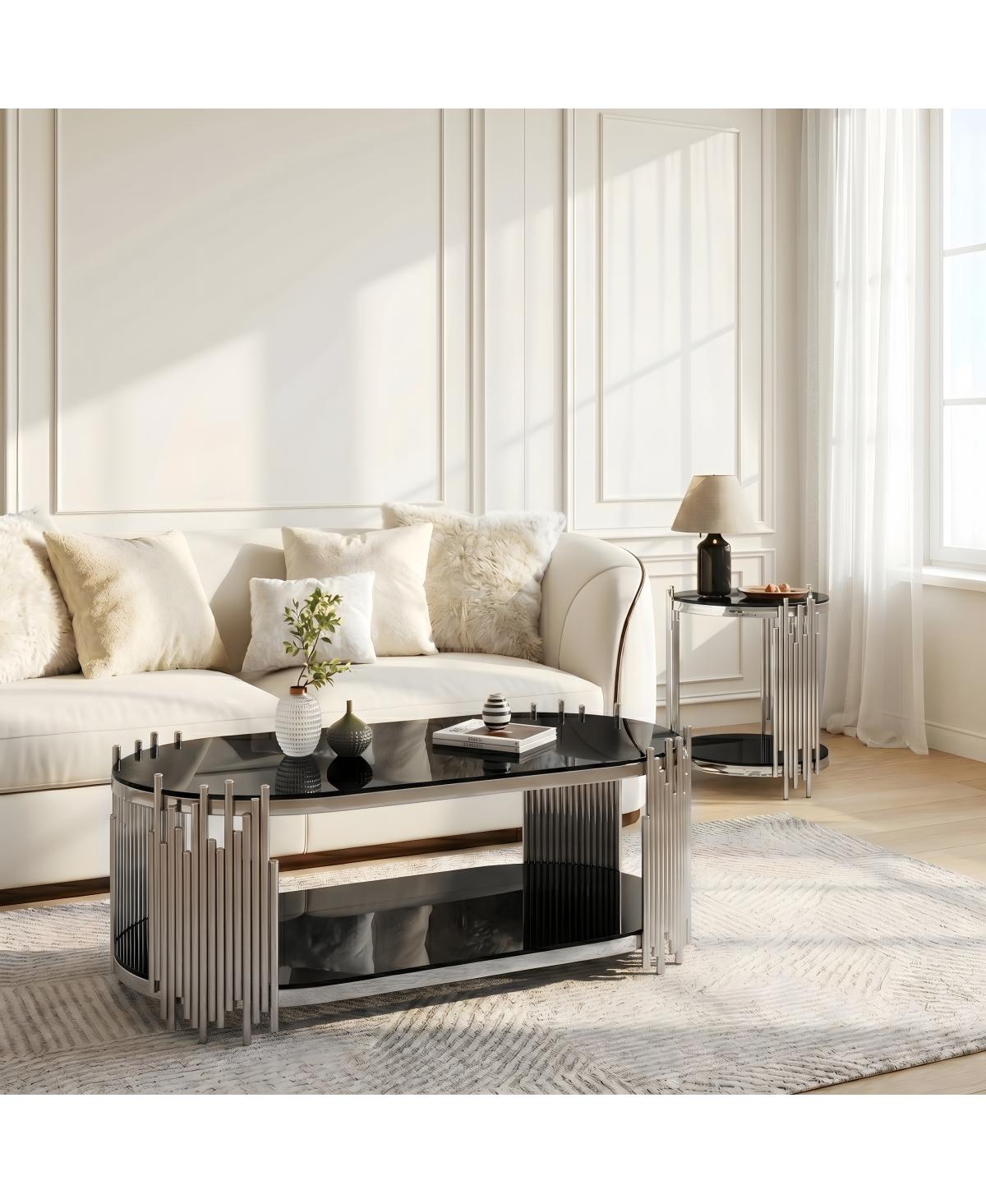 Click here for Streamdale Furniture Modern Luxury 2-Piece Oval Bl... prices