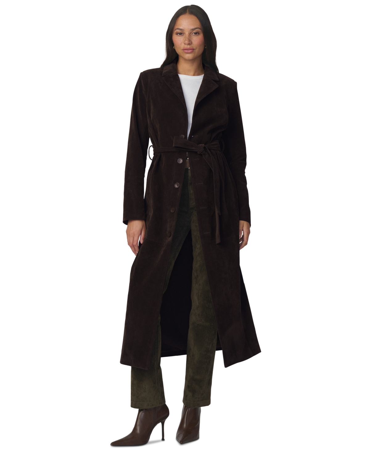 Click here for Joes Jeans Womens Belted Collared Long Coat - Dark... prices