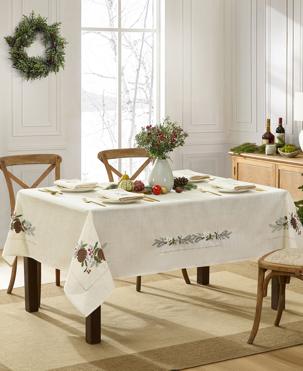 Click here for Elrene Rustic Holiday Textured Tablecloth  60 x 12... prices