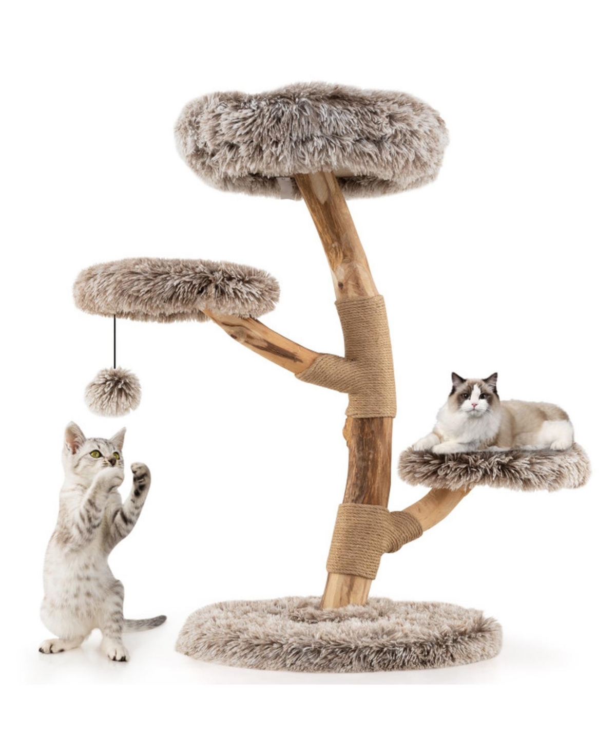 Click here for Hongge Pear Wood Cat Tree with Jute Scratching Pos... prices
