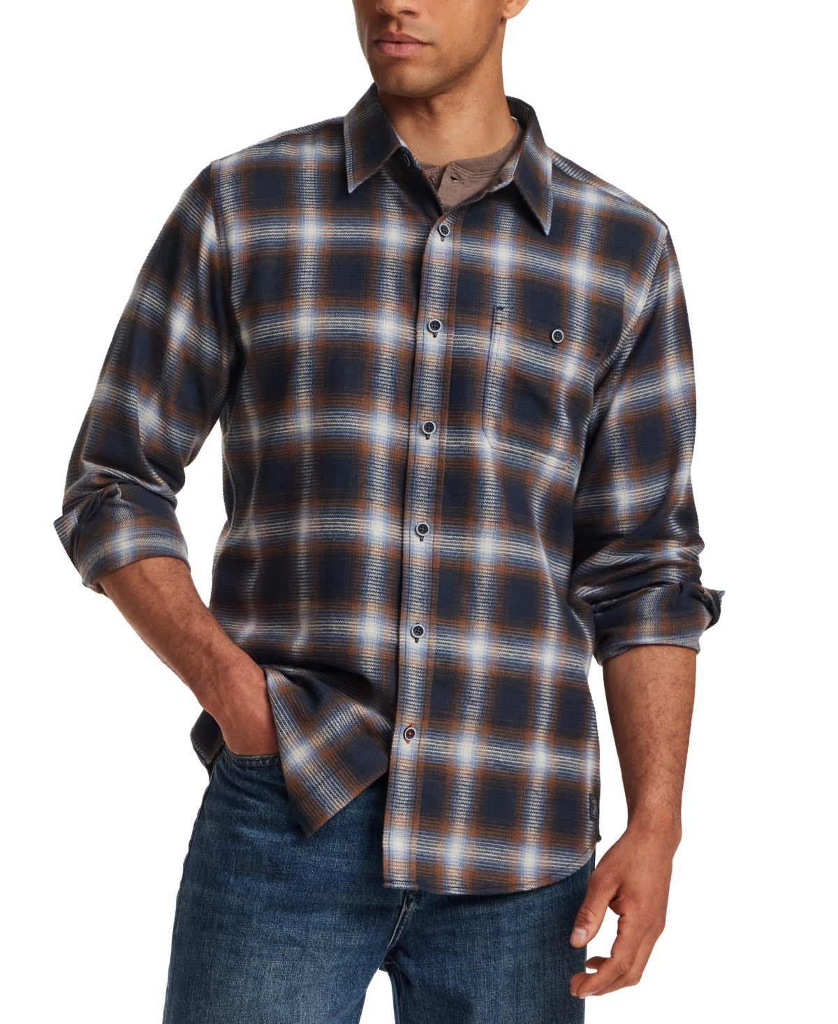 Click here for Weatherproof Vintage Mens Waffle Flannel Plaid Shi... prices