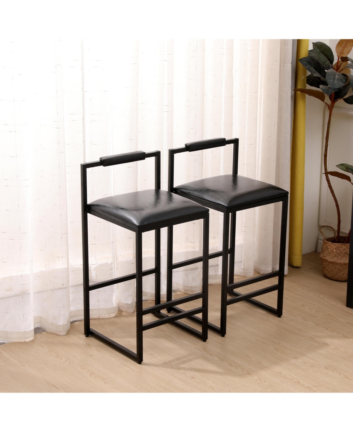 Click here for sumyeg Set of 2 Faux Leather Upholstered Bar Stool... prices
