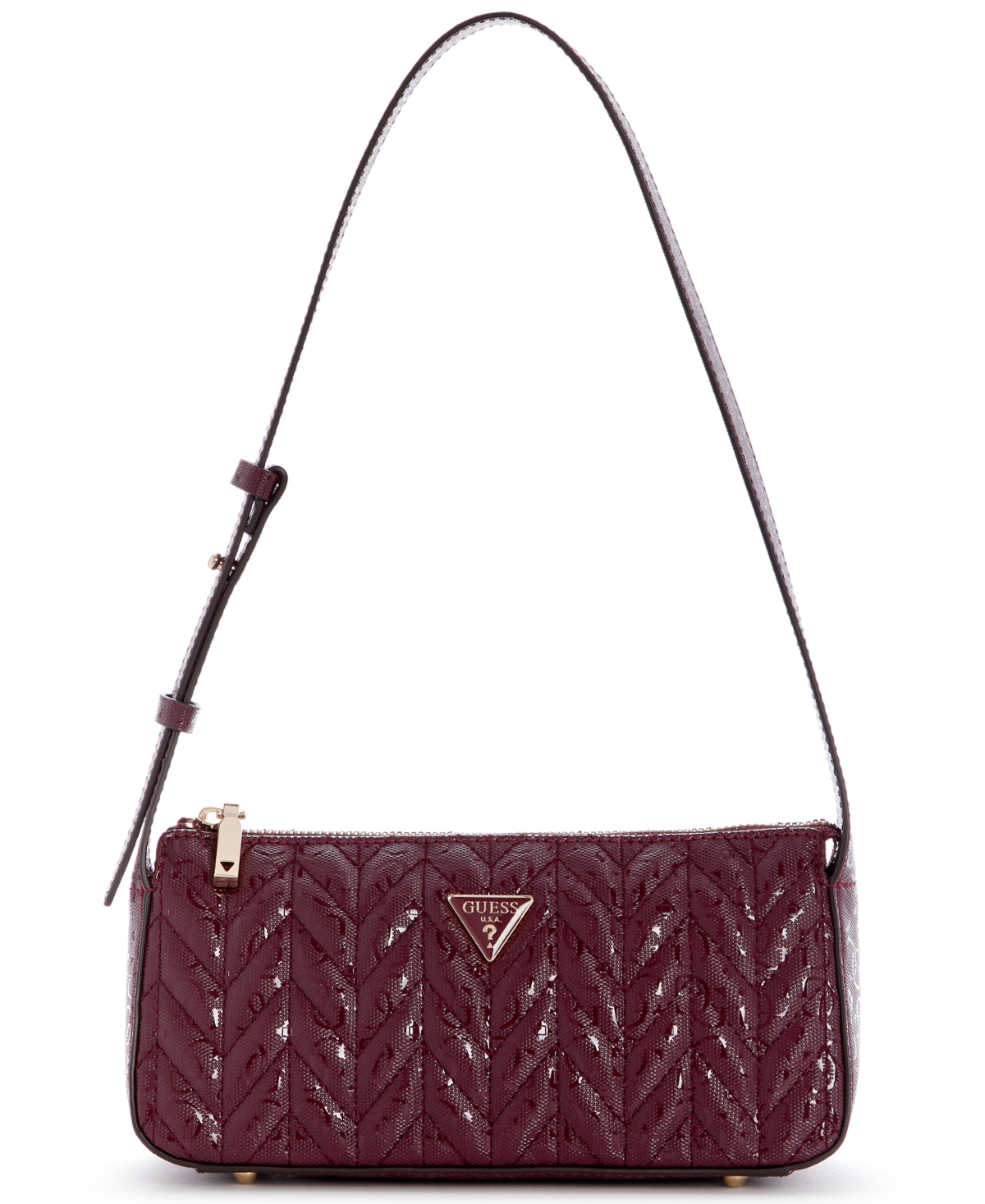 Click here for Guess Stacey Small Shoulder Handbag - Merlot prices