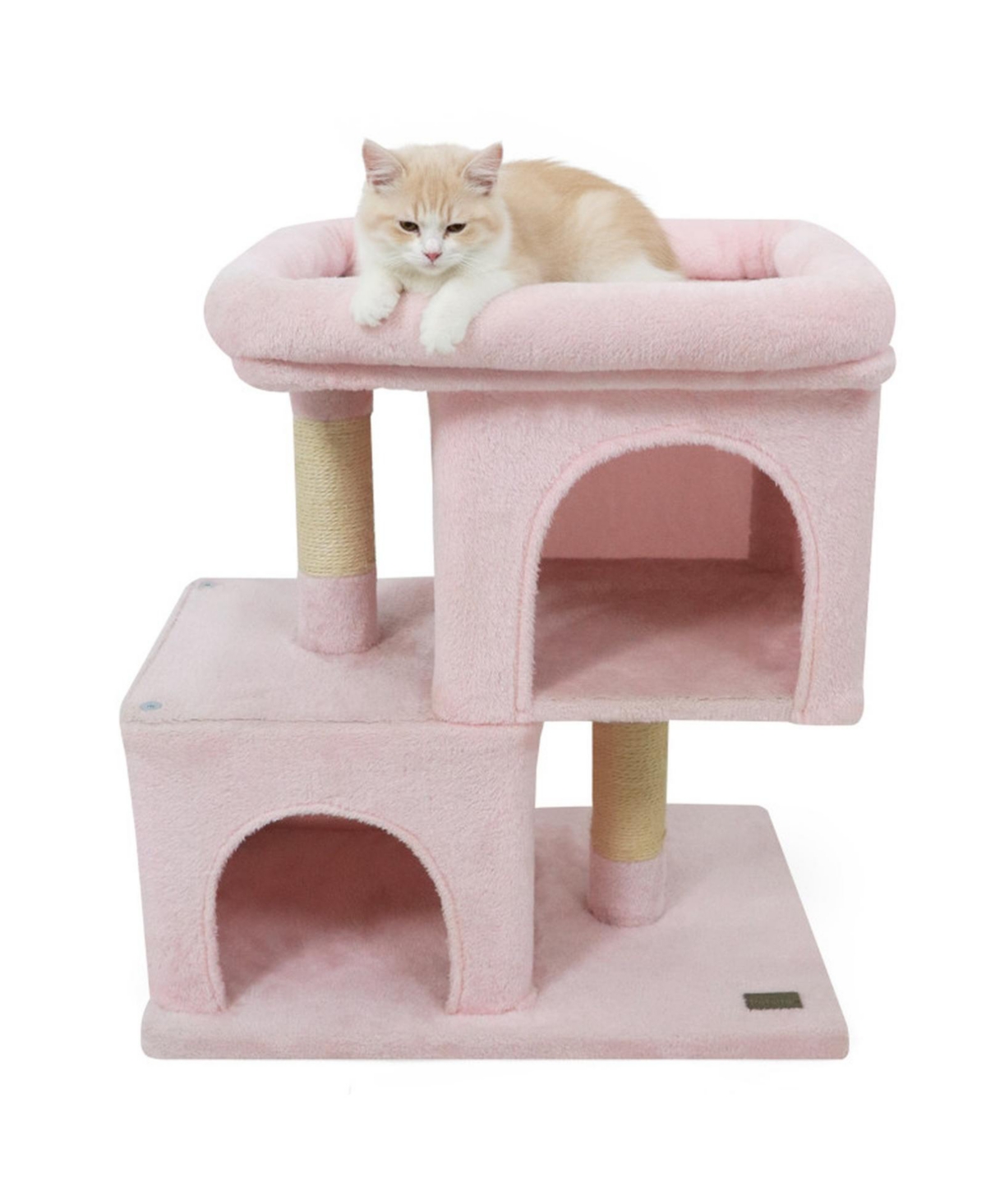 Click here for Hongge Low-Profile Cat Tower with Two Roomy Cat Co... prices