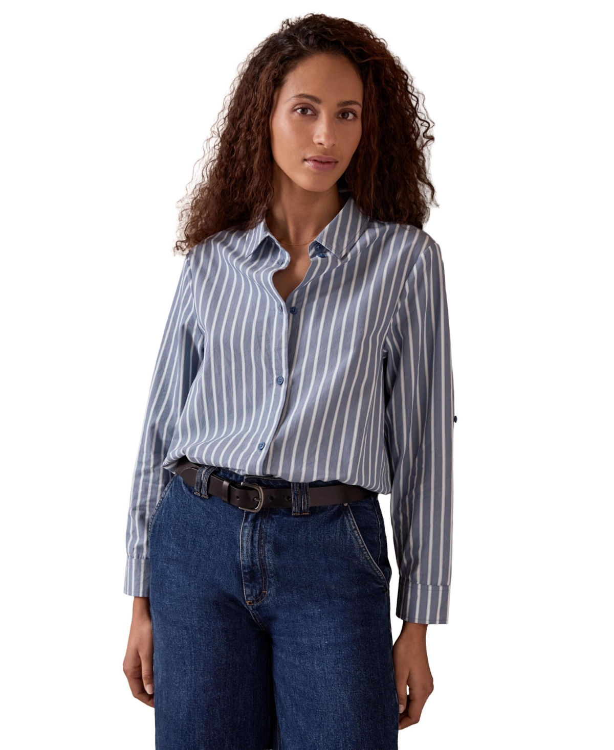 Click here for Celtic & Co. Womens Relaxed Fit Cotton Shirt - Blu... prices