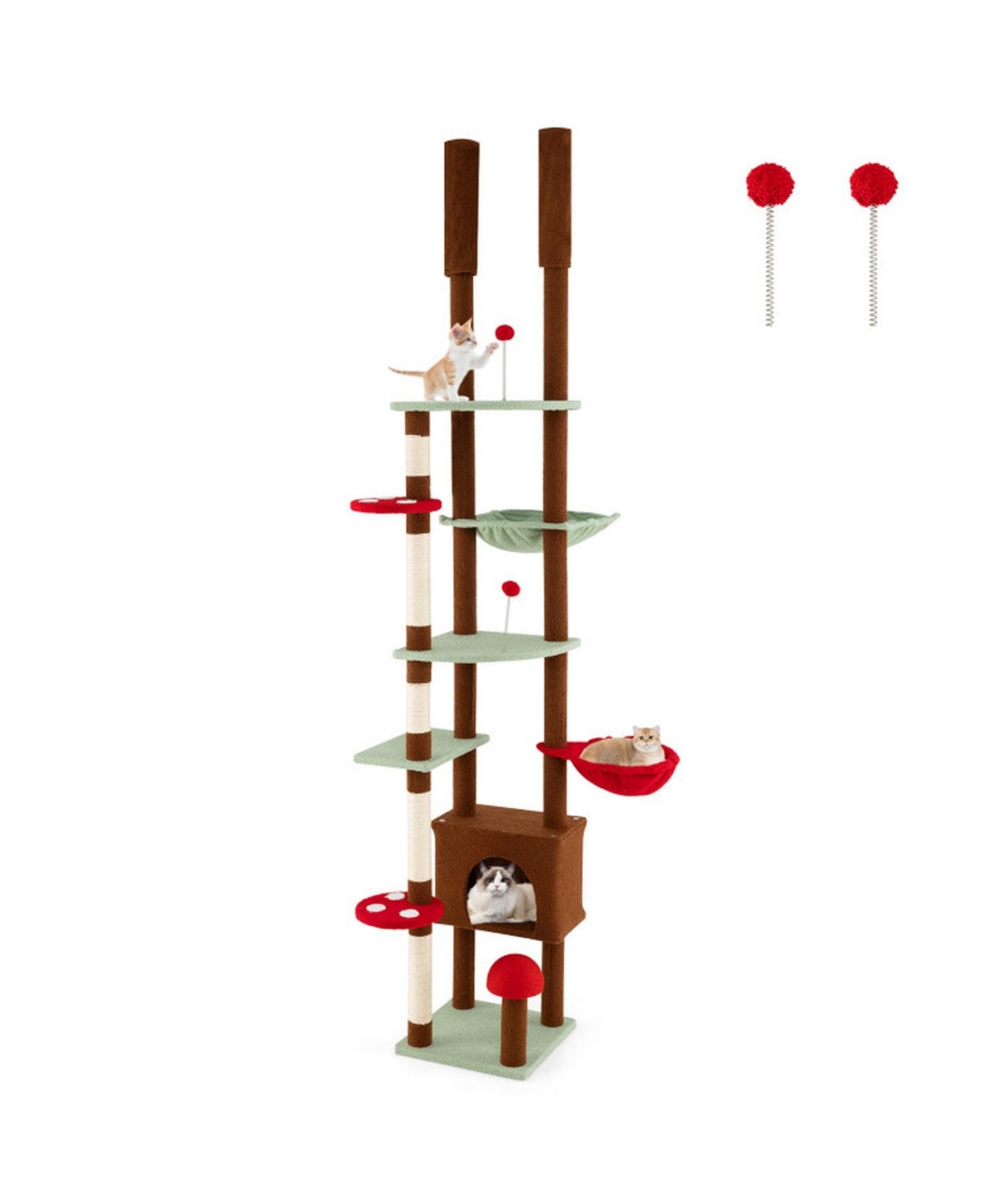 Click here for Hongge Mushroom Themed Floor to Ceiling Cat Tree w... prices