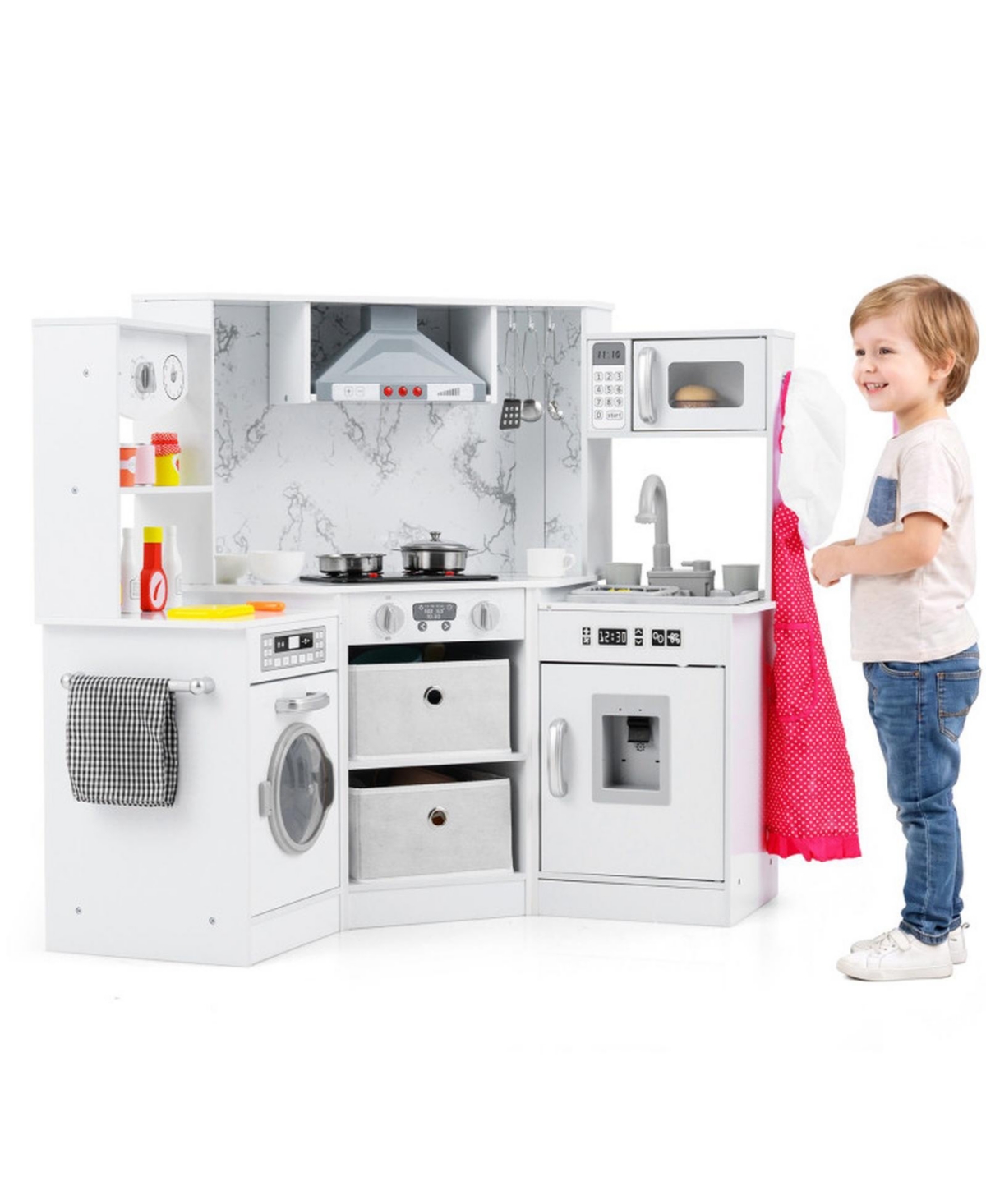 Click here for Hongge Wooden Kids Play Kitchen with Water Circula... prices