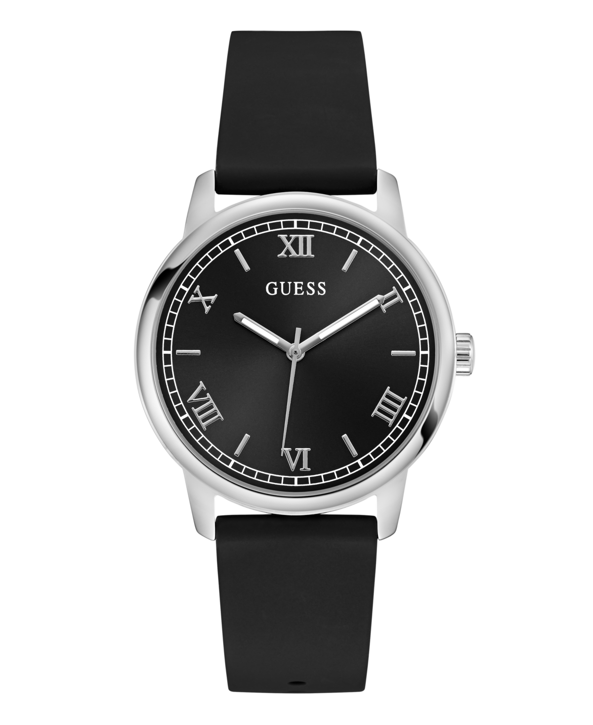 Click here for Guess Mens Quartz Black Silicone Watch 40mm - Blac... prices