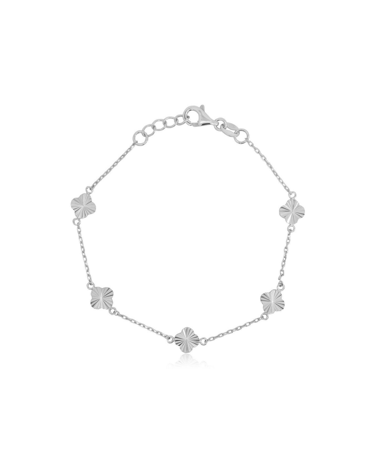 Click here for The Lovery Mini Fluted Clover Bracelet Sterling Si... prices