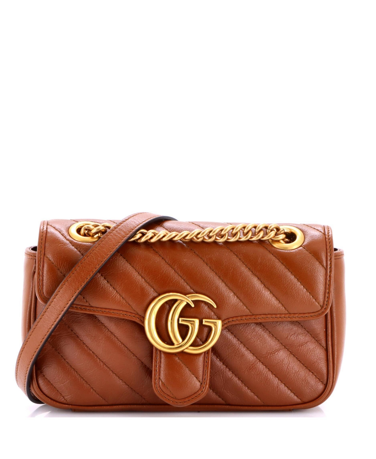 Click here for Pre-Owned Gucci Mini Gg Marmont Flap Bag Diagonal... prices