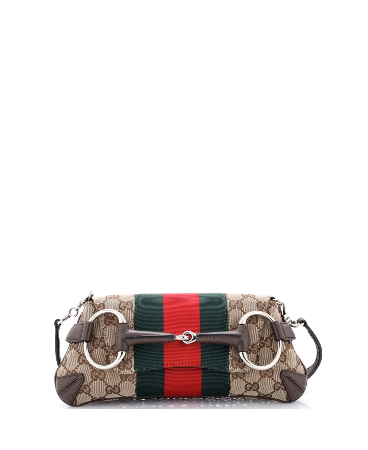 Click here for Pre-Owned Gucci Small Horsebit Nm Web Chain Clutch... prices