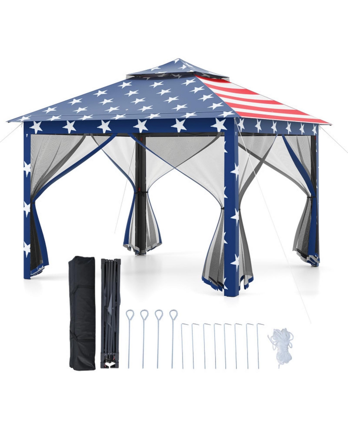 Click here for Gouun 2-Tier Pop-Up Gazebo Tent with Mesh Screens... prices