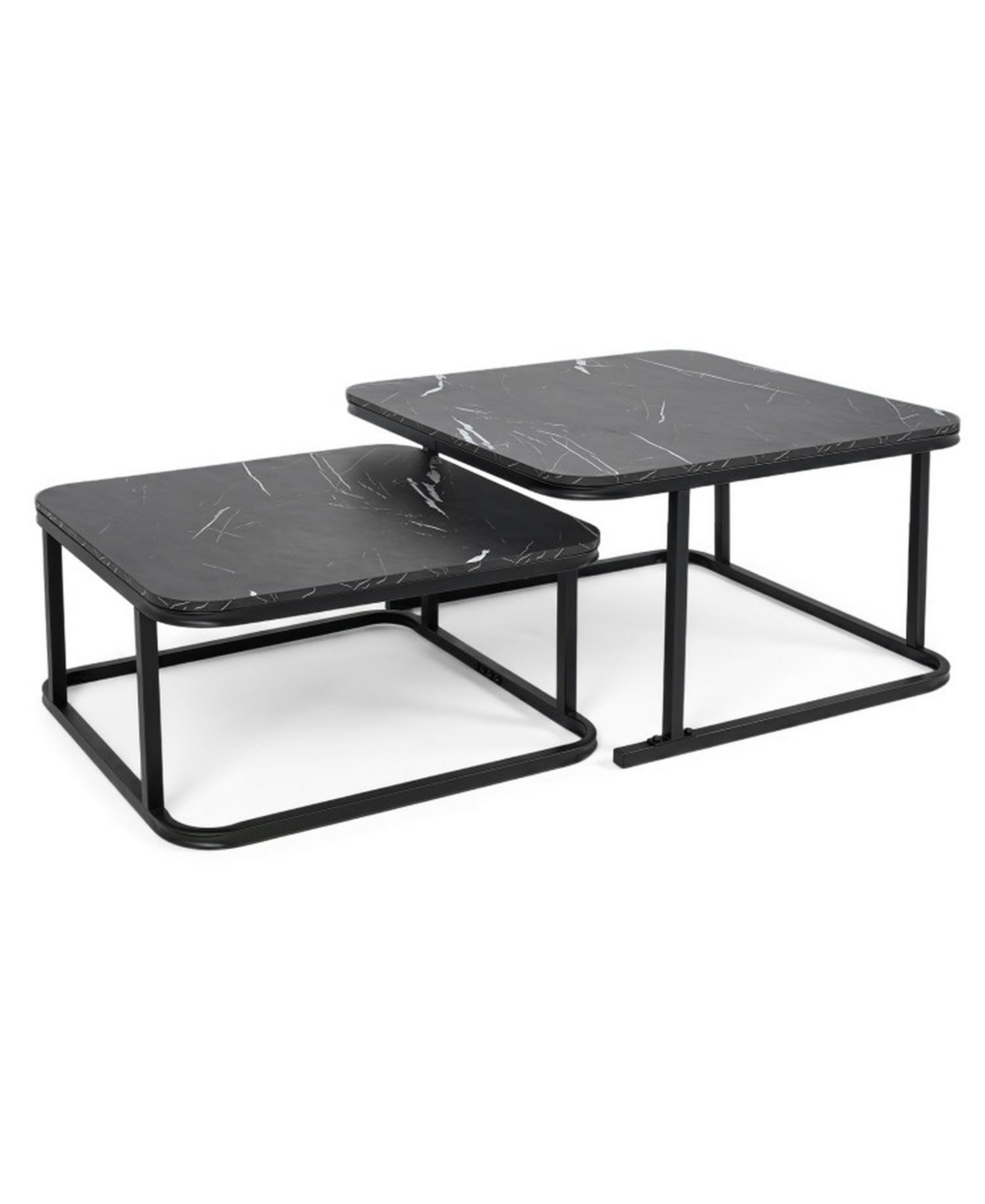 Click here for Sugift Set of 2 Nesting Coffee Tables with Faux Ma... prices
