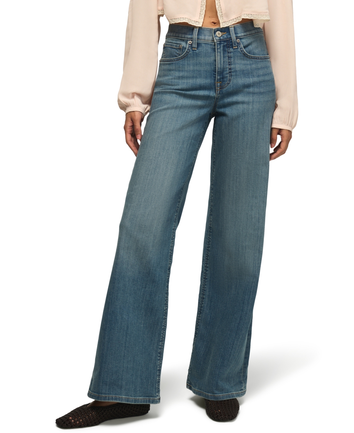 Click here for Lucky Brand Womens Stevie High-Rise Wide-Leg Jeans... prices