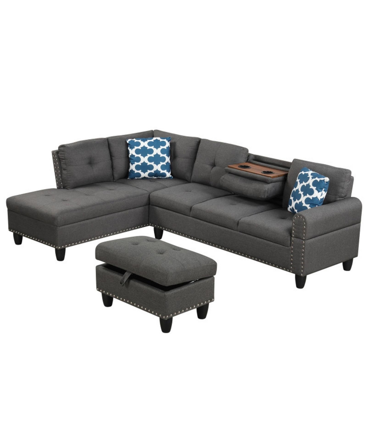 Click here for Sugift 98in Sectional Sofa with Movable Storage Ot... prices