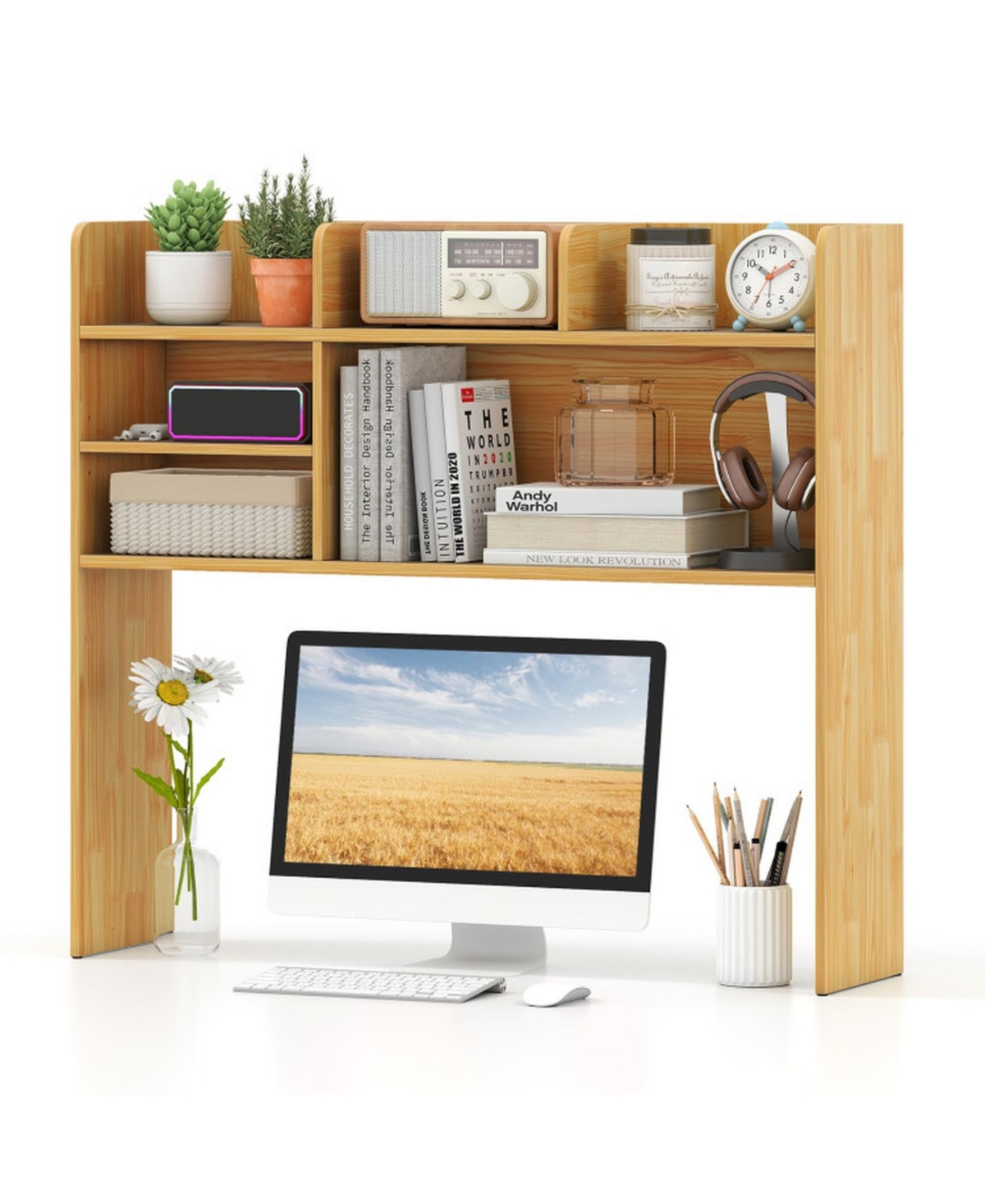 Click here for Sugift Desktop Bookshelf Storage Hutch With 6 Shel... prices