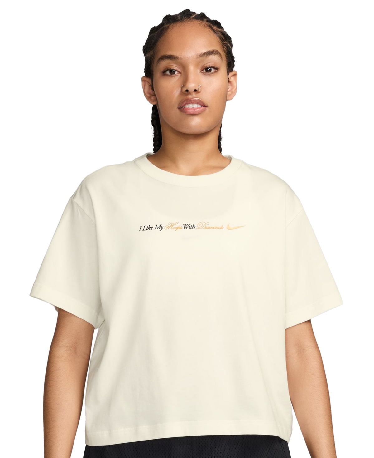 Click here for Nike Womens Classic Basketball T-Shirt - Sail prices