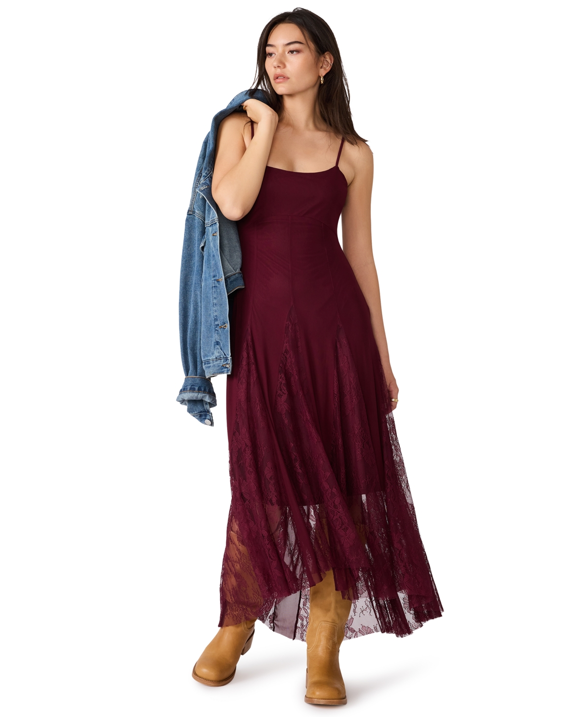 Click here for Steve Madden Womens Vita Midi Dress - Deep Fig prices