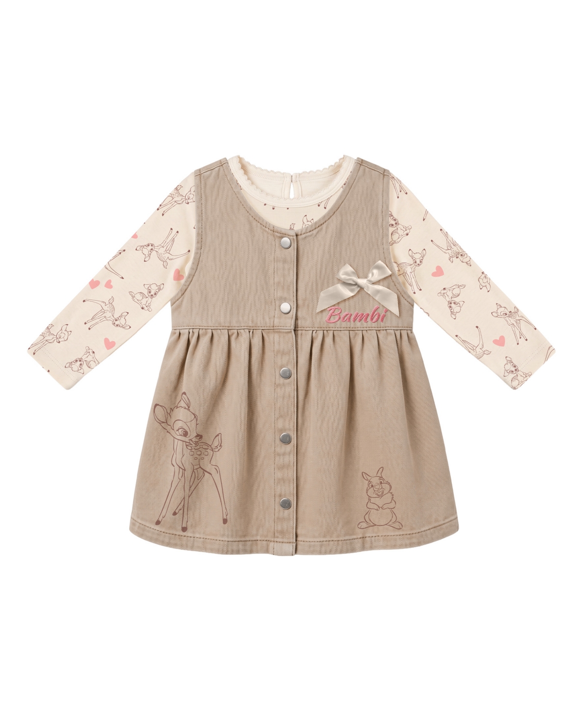 Click here for Disney Baby Girls Bambi Printed Top and Denim Jump... prices
