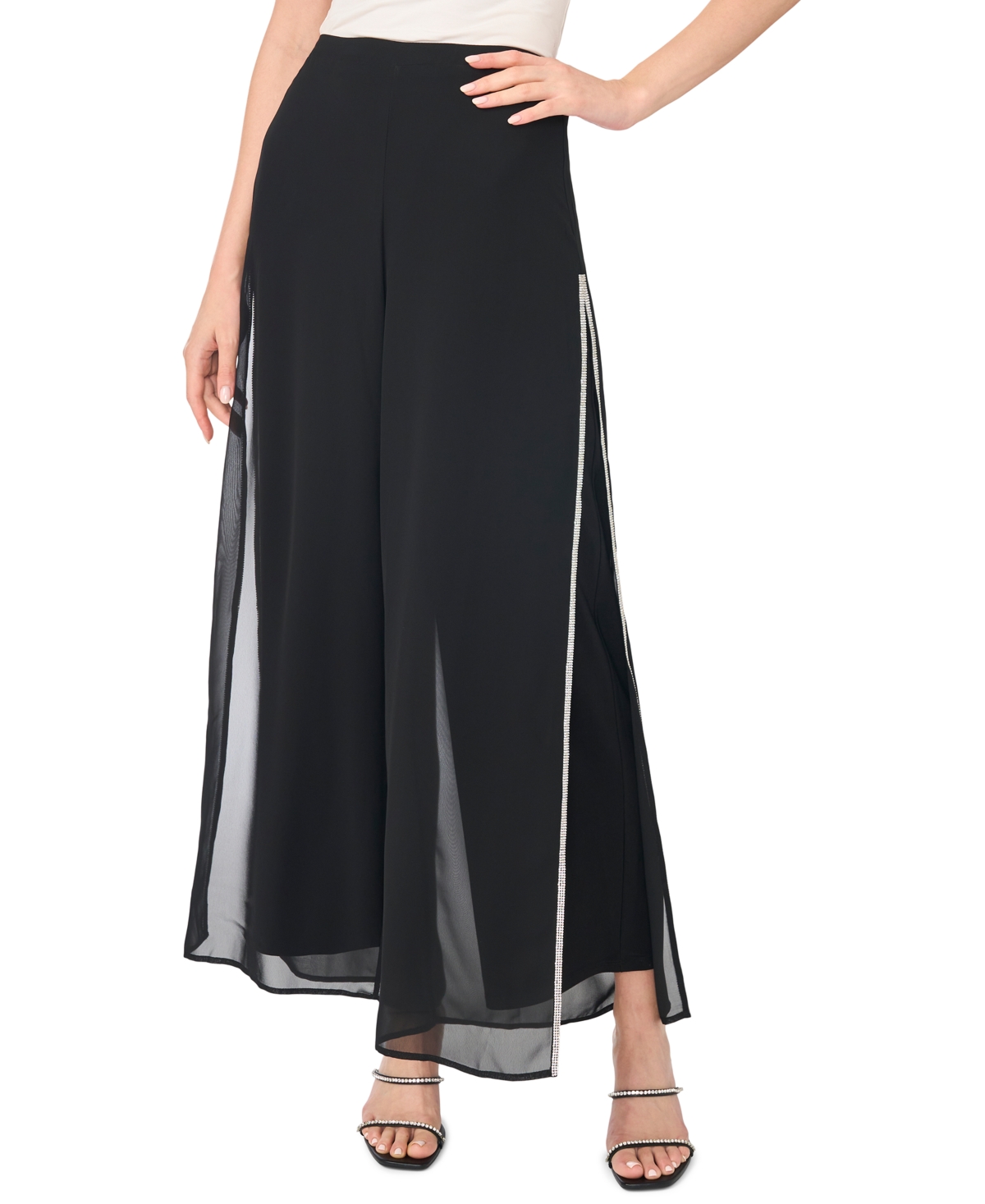 Click here for Msk Womens Embellished Side Split Pants - Black prices