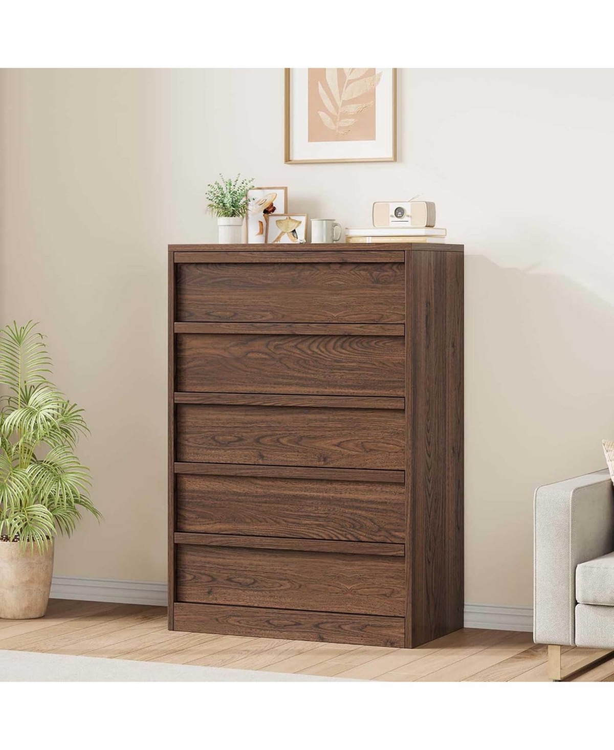 Click here for homfan 5-Drawer Dresser - 43.3 Tall Freestanding C... prices