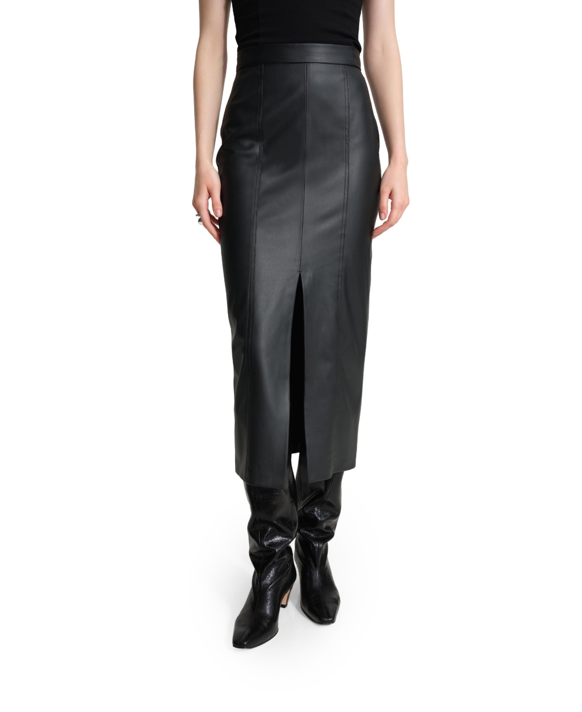 Click here for Marcella Womens Nerida Leather Pencil Midi Skirt -... prices
