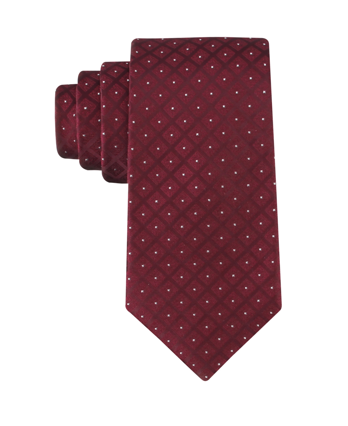 Click here for Calvin Klein Mens Grove Grid Classic Tie - Burgund... prices