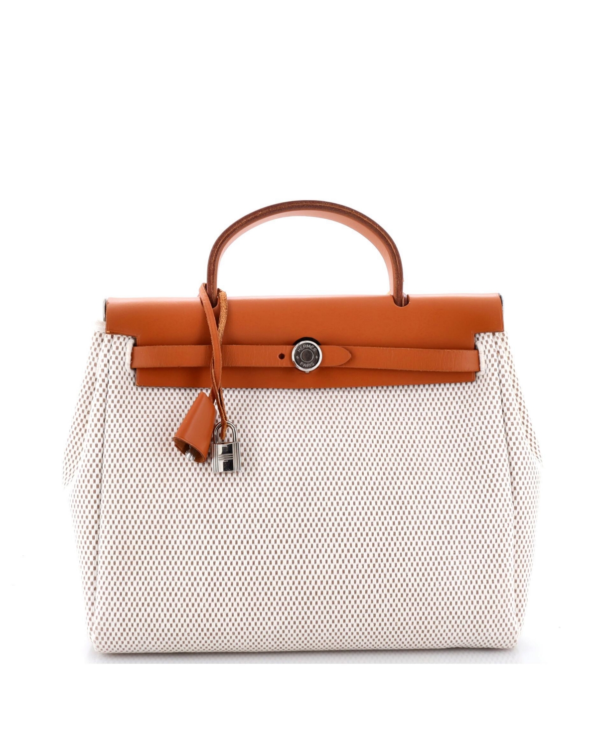 Click here for Pre-Owned Hermes Pm Herbag Toile and Leather - Nat... prices