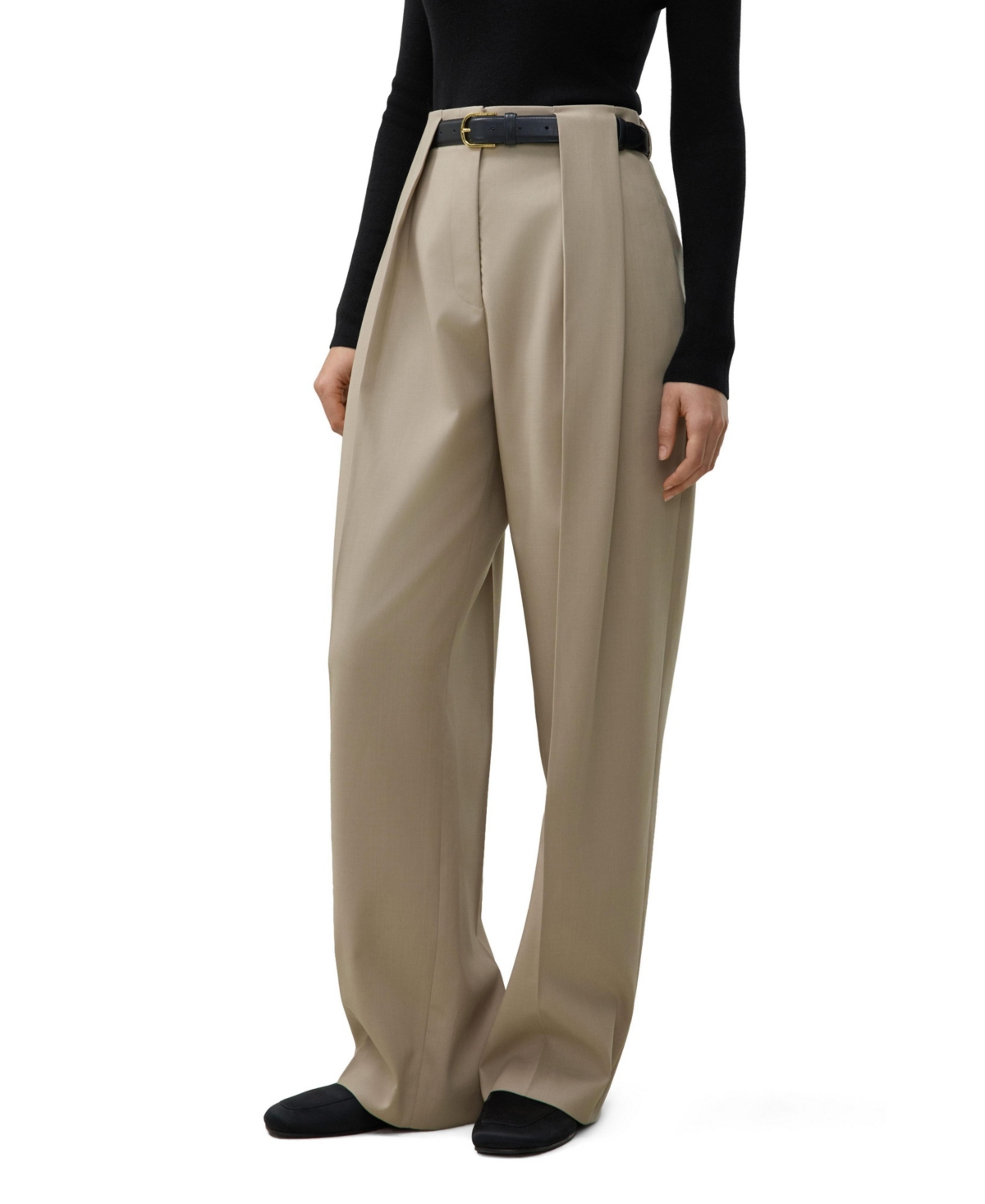Click here for Lilysilk Womens Box Pleated Silk-Wool Trouser - Al... prices