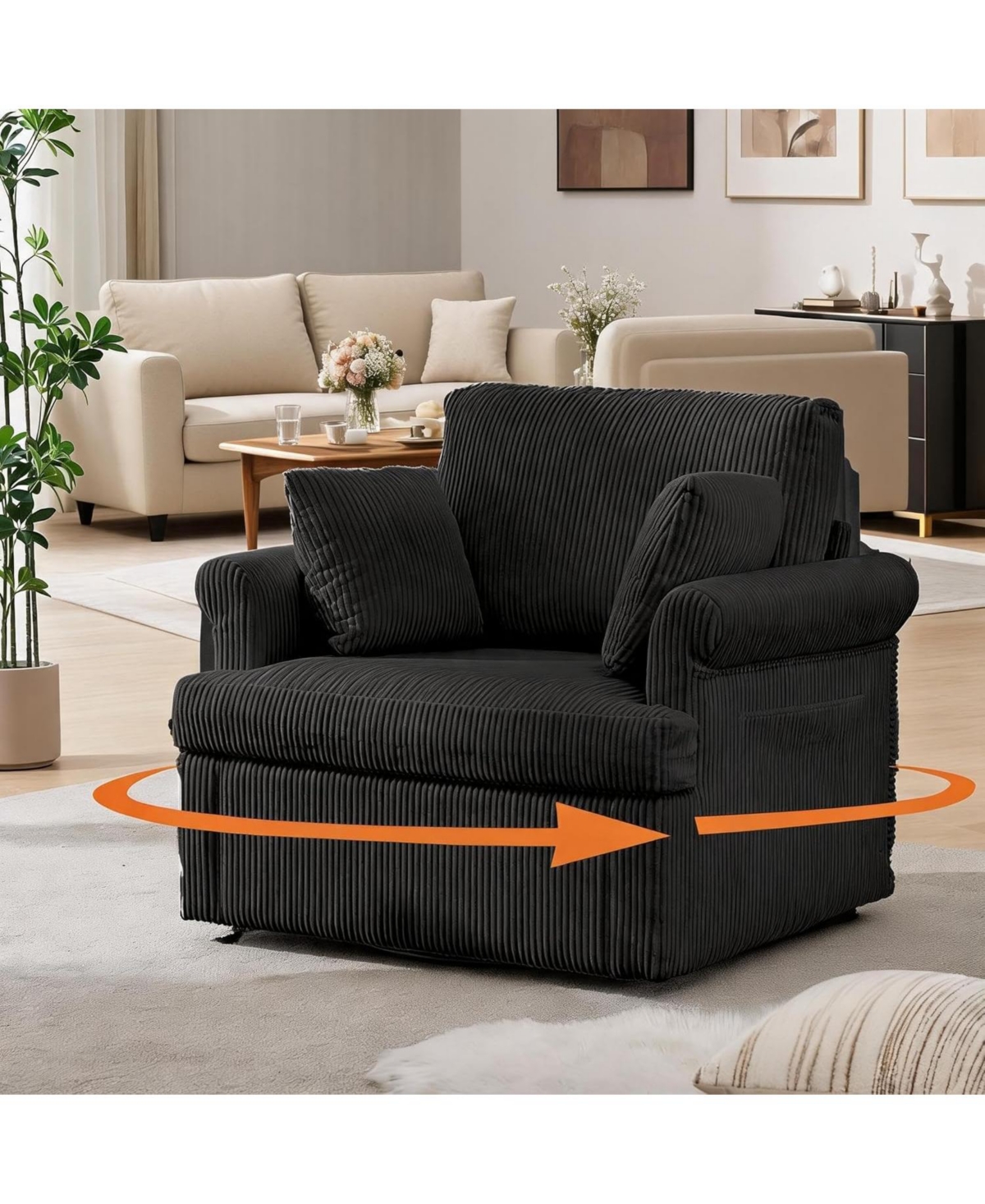 Click here for homfan Mid Century 360 degrees Swivel Armchair wit... prices