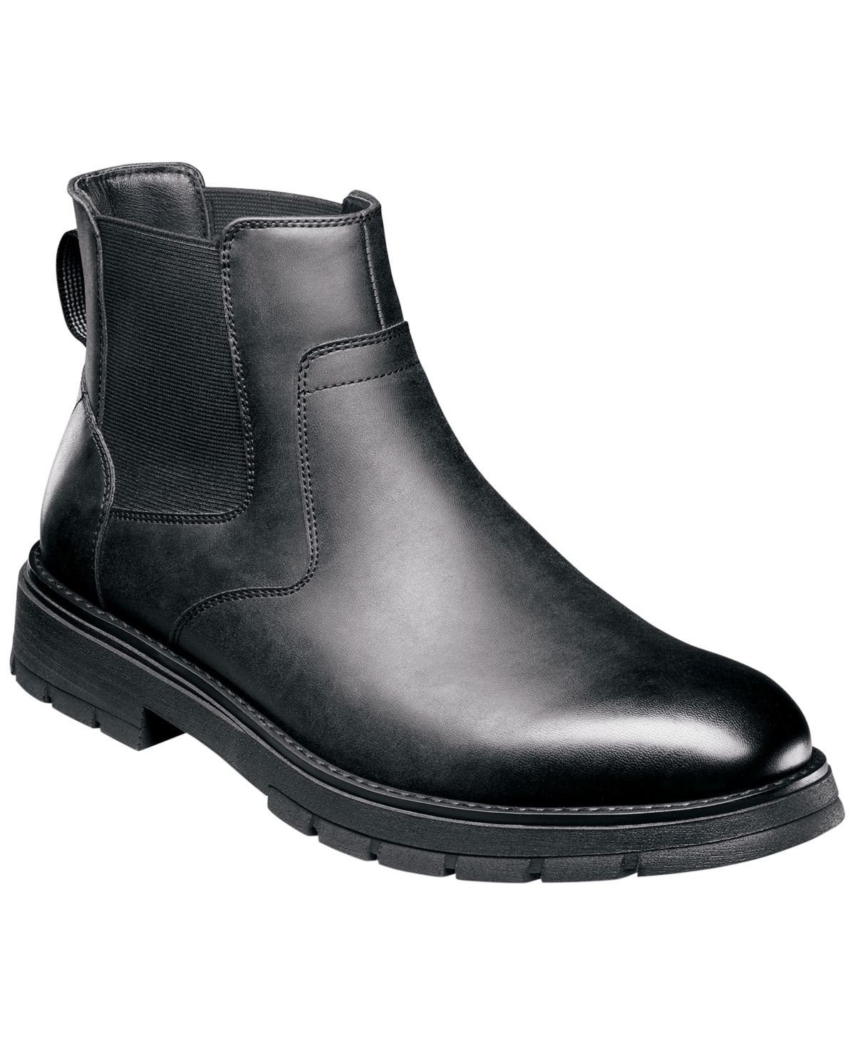 Click here for Nunn Bush Mens Brady Plain-Toe Chelsea Boots - Bla... prices