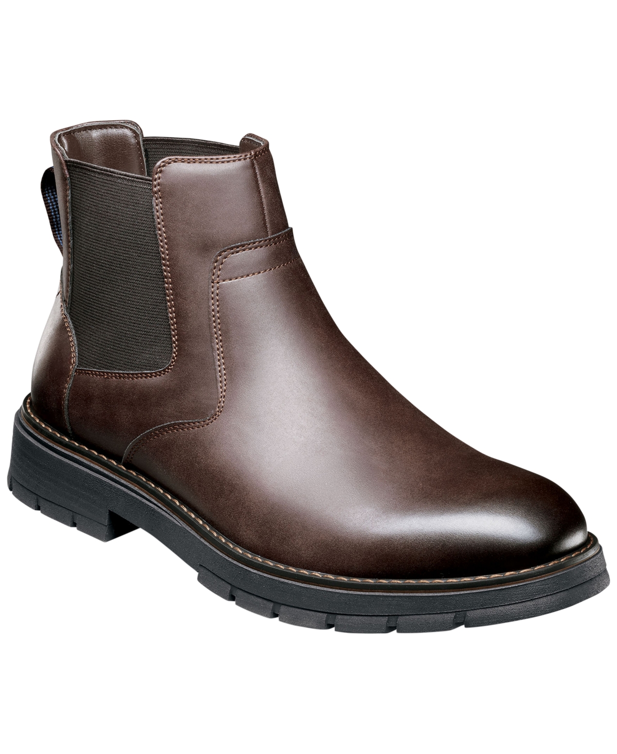Click here for Nunn Bush Mens Brady Plain-Toe Chelsea Boots - Bro... prices