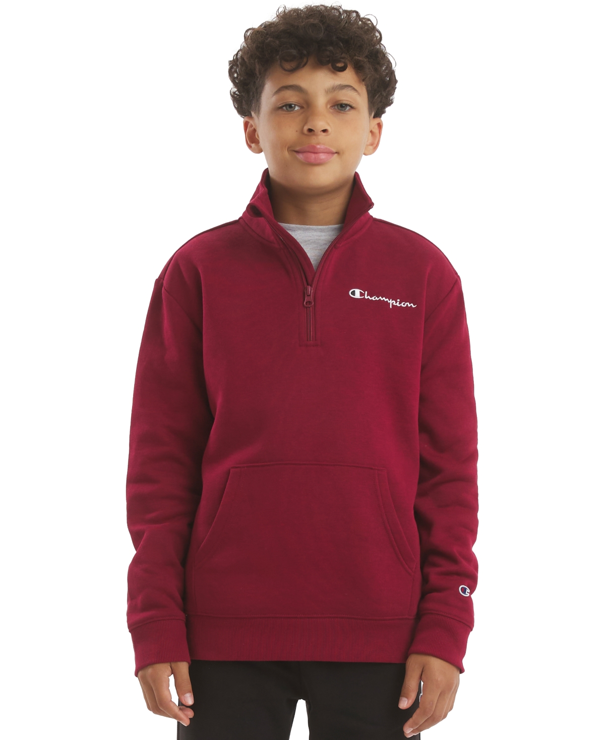 Click here for Champion Boys 8-20 Quarter-Zip Logo Sweatshirt - R... prices
