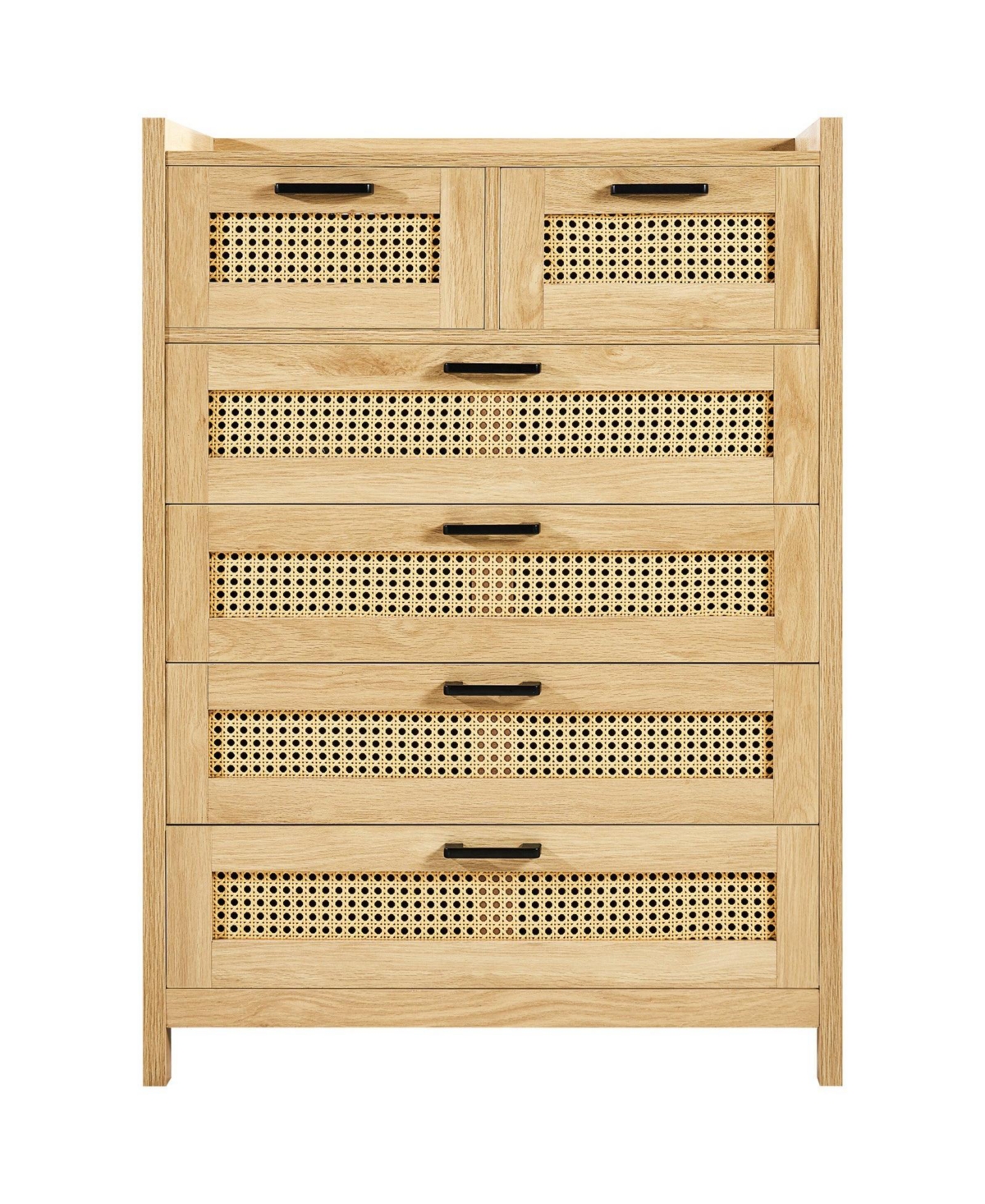 Click here for Slickblue Modern 5 Drawer Rattan Dresser for Bedro... prices