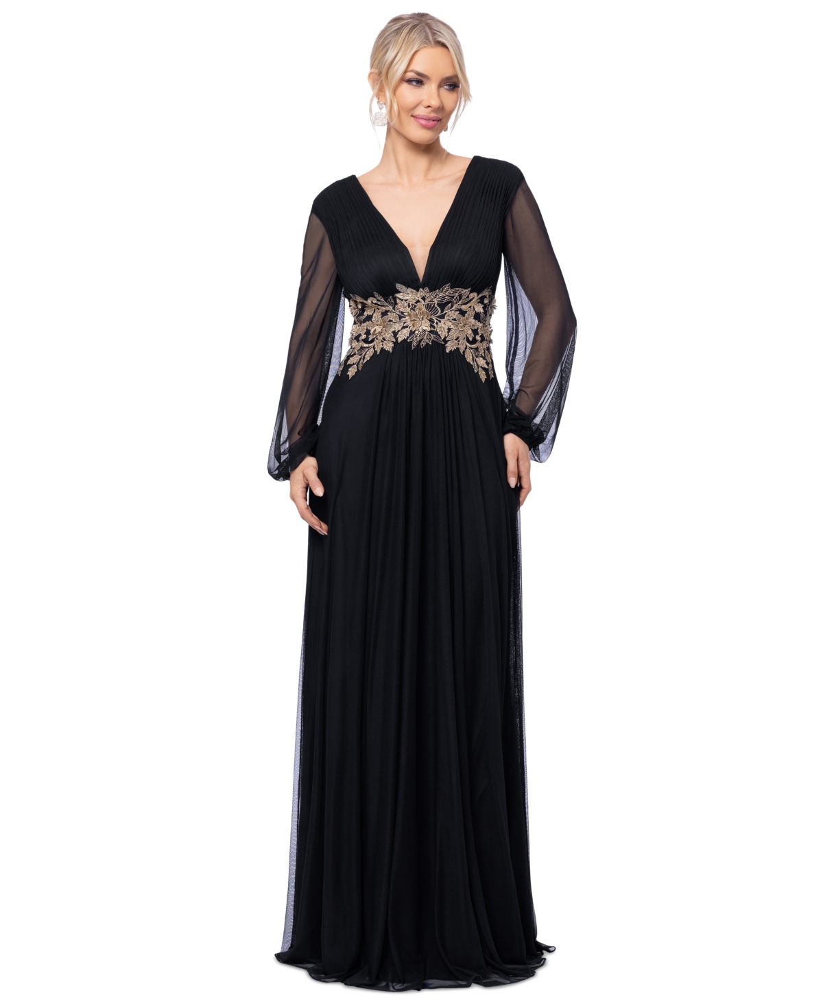 Click here for Betsy & Adam Plus Size Floral-Applique Long-Sleeve... prices