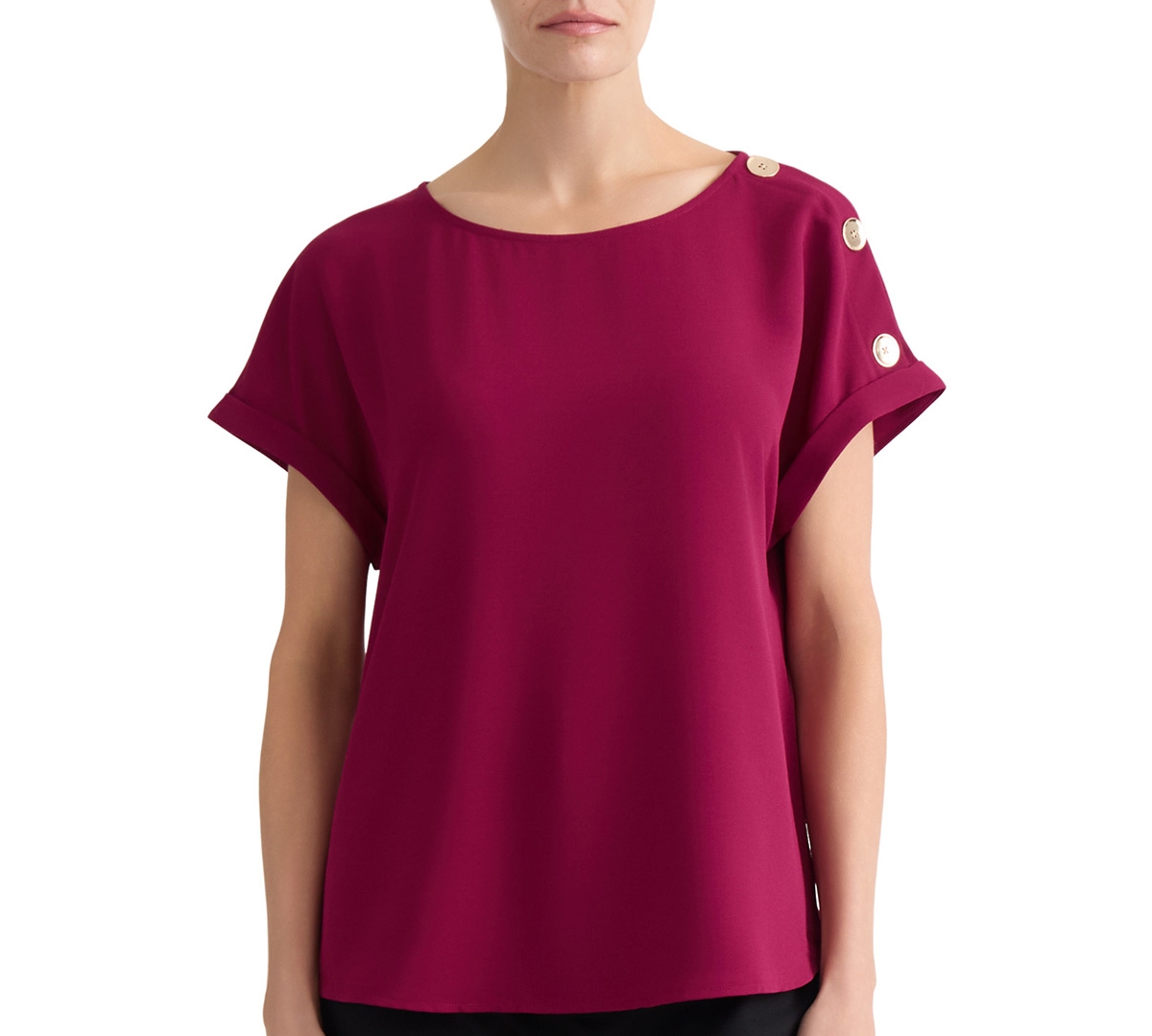 Click here for Jones New York Petite Shoulder-Button-Detail Short... prices